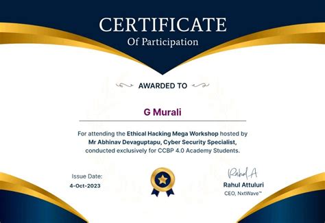 Murali G On Linkedin 🔐🛡️ Completed The Cyber Security Workshop And