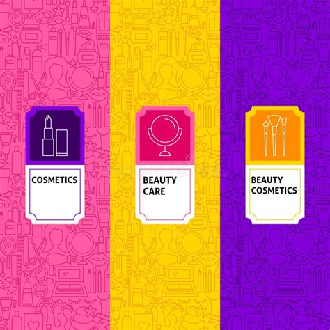 Line Cosmetics Package Labels Stock Vector Illustration Of Face