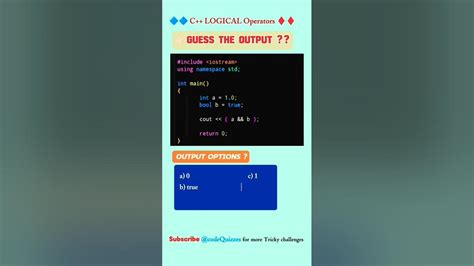 Logical Operator Andand 🔷c Quiz ⁉️logicbuilding Cpp Coding