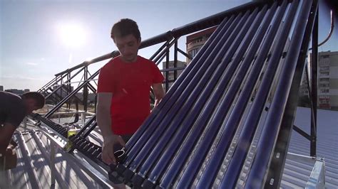 Слънчеви колектори за топла вода на производствен цех за месо Youtube