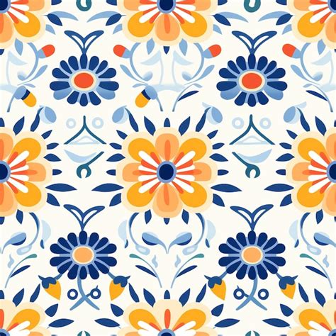 Floral Pattern Cartoon Illustration Ai Generated Image