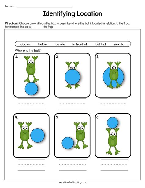 Identifying Location Worksheet Have Fun Teaching