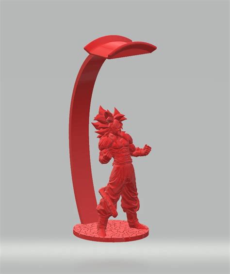 Super Saiyan Goku Headphone Stand Mount By D Magic Download Free Stl Model Printables Com