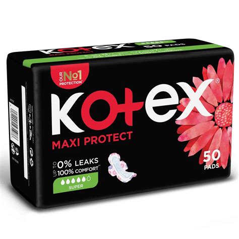 Buy Kotex Maxi Pads Super With Wings 50 Pads Online In Bahrain