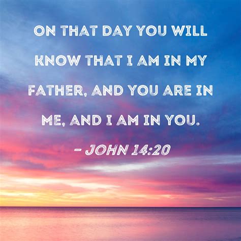 John 14 20 On That Day You Will Know That I Am In My Father And You