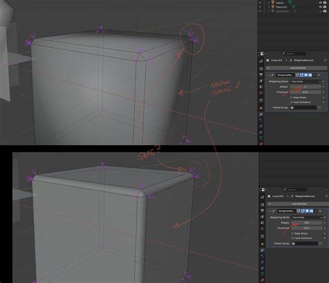 Split Normals Not Updating While Editing Weighted Normal Modifier Basics And Interface Blender