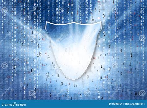 Binary Numbers Protect Shield Background Stock Illustration Illustration Of Encryption Cyber