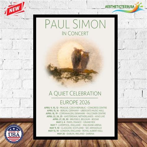 Paul Simon A Quiet Celebration Europe 2026 Tour Poster