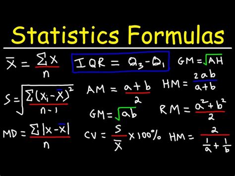 Basic Statistics Formulas