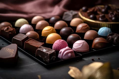 Premium Photo An Assortment Of Fine Colorful Chocolates Chocolate Candies With Various