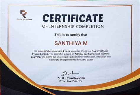 Internship Artificialintelligence Machinelearning Raamtechlink Ai Ml Learningjourney