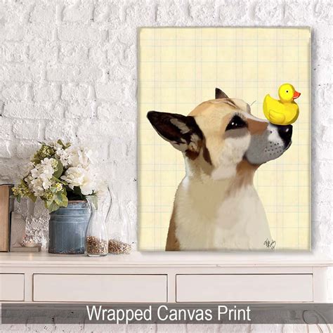 Dog And Duck Art Print Art Giclee Print Acrylic Painting Etsy