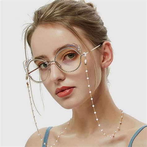 White Pearl Glasses Chain Gold Eyeglass Chain