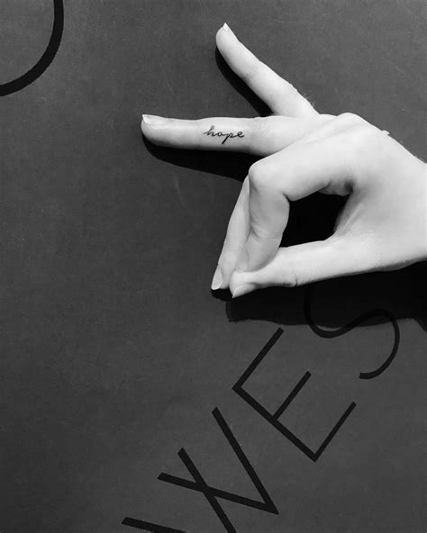 Hope Tattoo On Finger