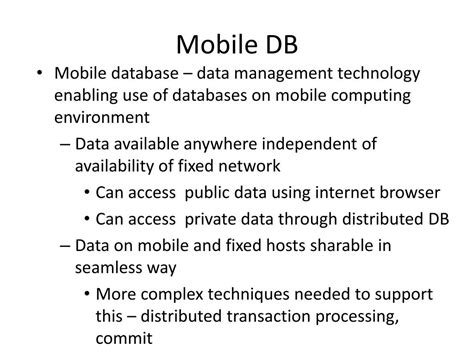 Ppt Mobile Databases Powerpoint Presentation Free Download Id37550