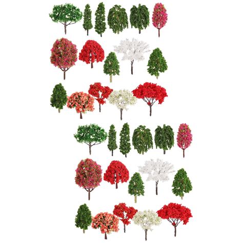Homemaxs 32 Pcs Miniature Trees Model Trees Simulation Trees Fake Trees