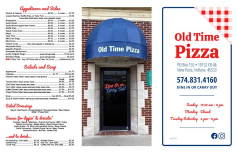 Menu Old Time Pizza