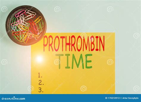 Handwriting Text Writing Prothrombin Time Concept Meaning Evaluate