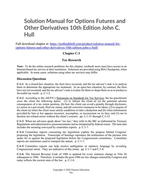 Solution Manual For Options Futures And Other Derivatives 10th Edition