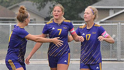 Mitchell Goalkeeper Tenley Peterson Stops A Shot By Watertowns Katie