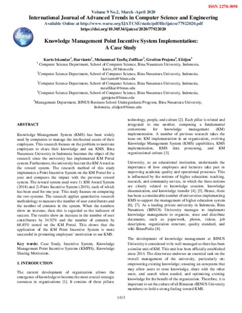 Pdf Knowledge Management Point Incentive System Implementation A