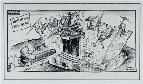 Norm Mitchell Four 1970s Whitlam Era Political Cartoons 1970s