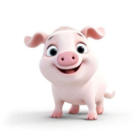 Premium Photo Lively 3d Pixar Pig Character With Cute And Intense