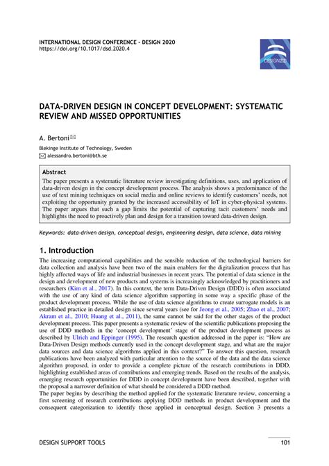 Pdf Data Driven Design In Concept Development Systematic Review And