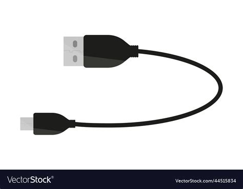 Usb Cable Type C Lightning Cord Mini Black Flat Vector Image
