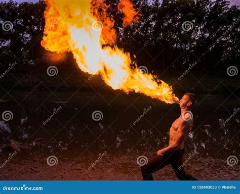 Fire Eater At The Circus Royalty Free Stock Image 36496252