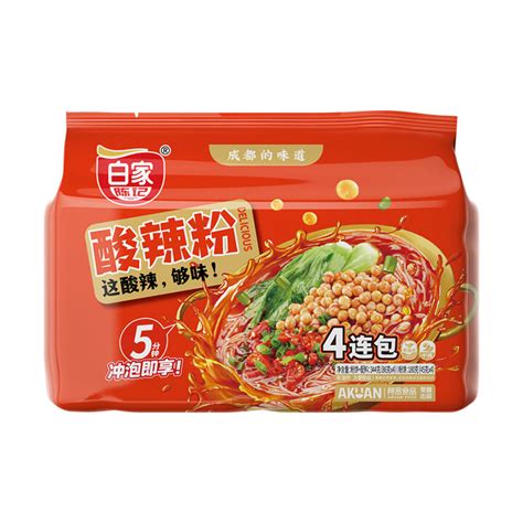 【白家陈记白家陈记重庆酸辣粉344g（86g4】白家陈记重庆酸辣粉四包装正宗重庆风味非油炸方便粉丝344g（86g4【行情 报价 价格