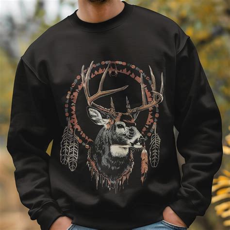 Vintage Style Whitetail Deer Graphic Design On Heavy Blend Crewneck