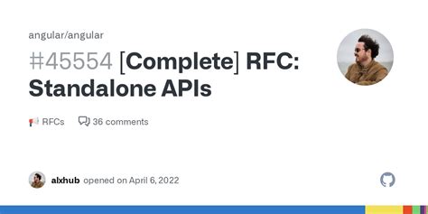 Github On Linkedin Rfc Standalone Apis · Discussion 45554 · Angular