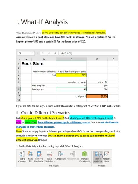 What If Analysis Goal Seek Data Table Pdf Microsoft Excel Formula