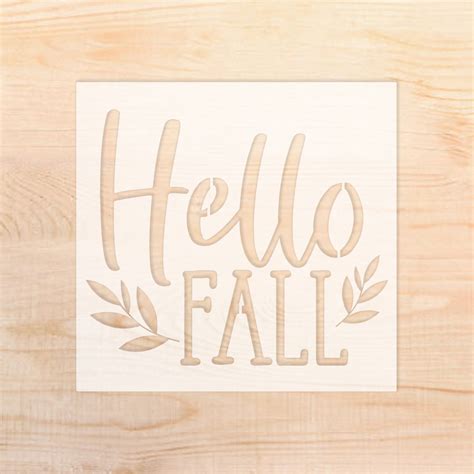 Hello Fall Fall Stencil Reusable Stencil Fall Crafts Etsy