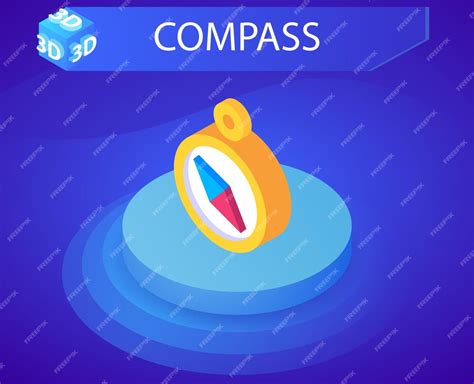 Premium Vector Compass Isometric Design Icon Vector Web Illustration