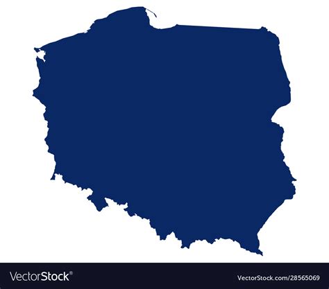 Map Poland In Blue Colour Royalty Free Vector Image