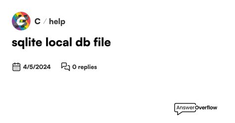 Sqlite Local Db File C