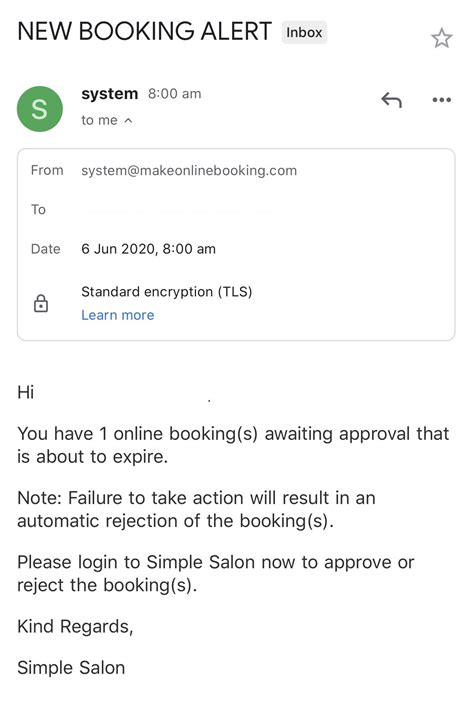 Accepting An Online Booking Simple Salon