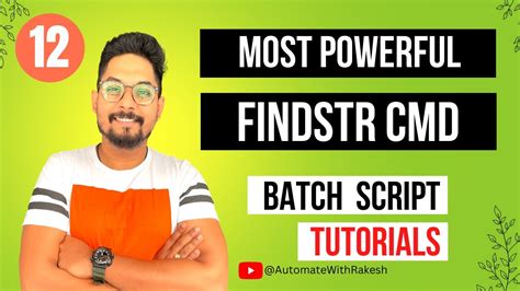 Batch Script Command Findstr To Find A Data From Computer Files Youtube