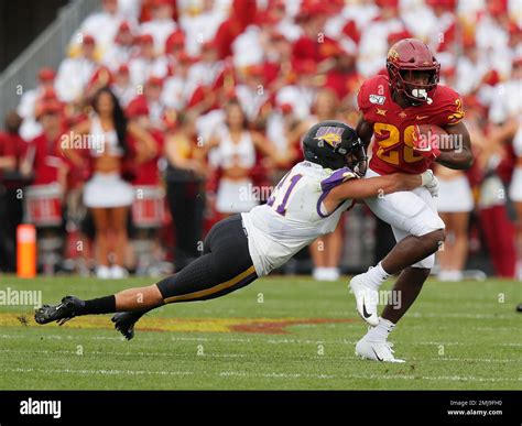 Iowa State Running Back Breece Hall Right Runs The Ball As He Is