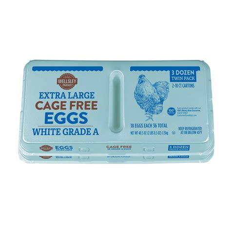 Wellsley Farms Extra Large Cage Free White Eggs 36 Ct Bjs Wholesale Club