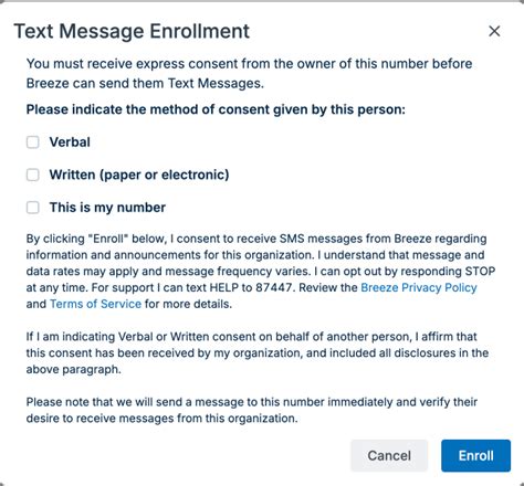 Obtaining Consent To Send Sms Notifications From Breeze Breeze Church Management