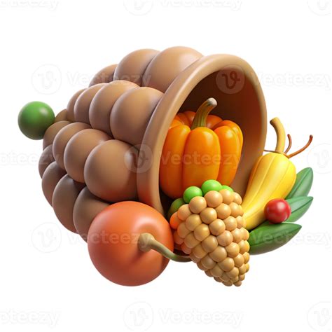 Dramatic Classic Thanksgiving Cornucopia Overflowing Cutout Detailed 57562361 Png