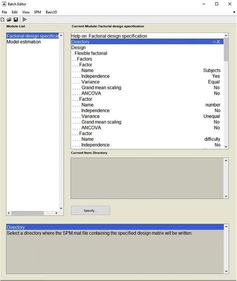example view of the batch editor for second level analysis download