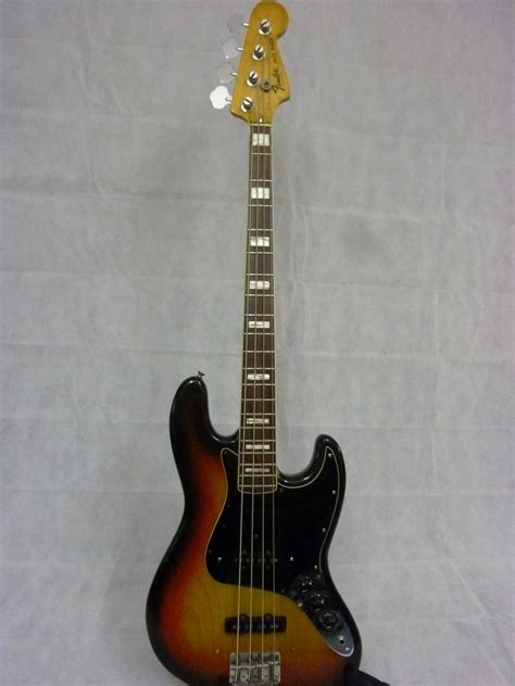 1977 Fender Jazz Bass Usa Sunburst Black Guard Rosewood Neck My