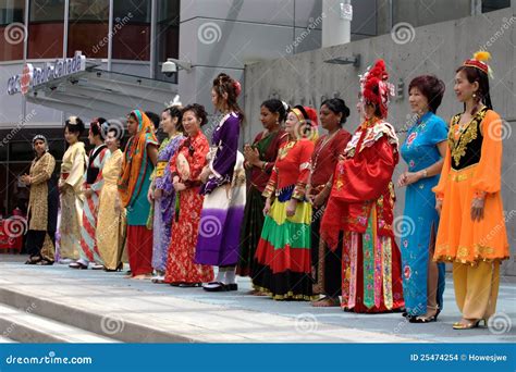 Multicultural Fashion Show Editorial Stock Image Image Of Purple