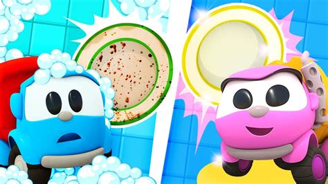 Развивающие мультики для детей Грузовичок Лёва моет посуду Мультфильмы про машинки Youtube