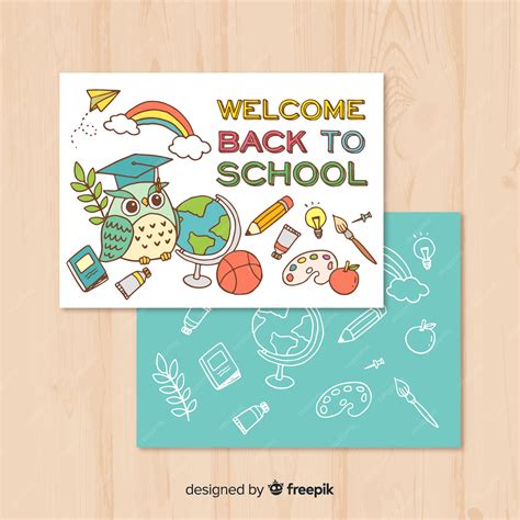 Free Vector Hand Drawn Back To School Card Template