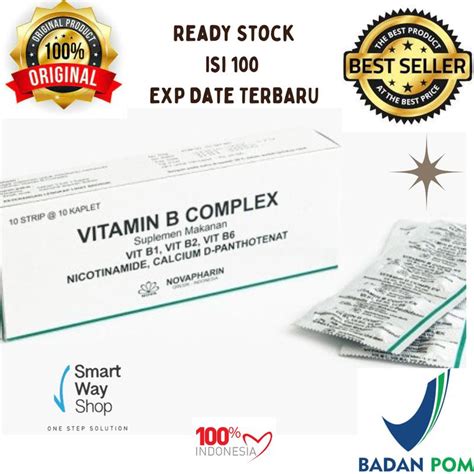 Vitamin B Complex B1 B2 B3 B5 B6 1 Box Isi 100 Kaplet Novapharin